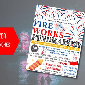 EDITABLE Firework Fundraiser Flyer, Firework Sale Flyer | School ...