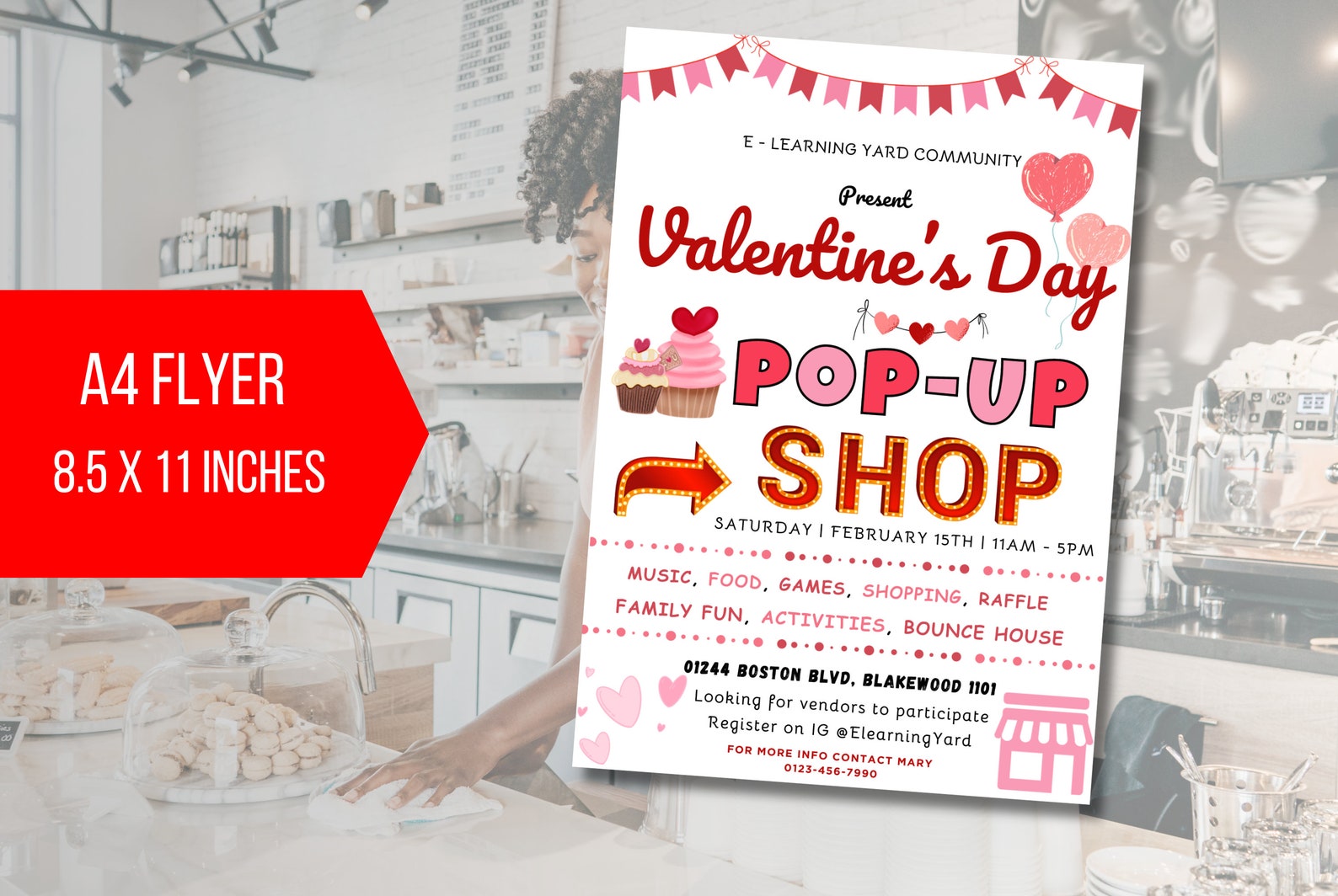 EDITABLE Valentine's Day Pop up Shop Flyer, Valentine's Day Shopping ...