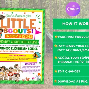 EDITABLE Scout Recruitment Flyer, Troop Informational Meeting Template ...