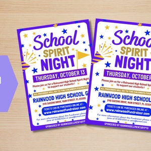 EDITABLE School Spirit Week, School Spirit Week Party, Spirt Night ...