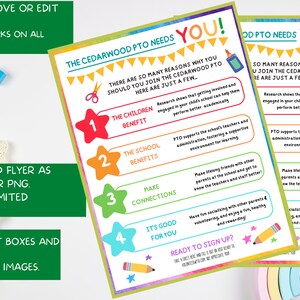 School Pto Pta Recruitment Flyer With QR Code, Printable Handout School ...