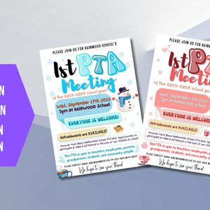 EDITABLE PTA Meeting Full Season Package Flyer, School Information ...