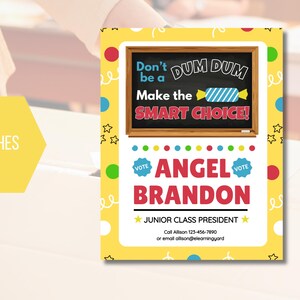 EDITABLE Presidential Campaign Poster, Smartie Student Poster, Class ...