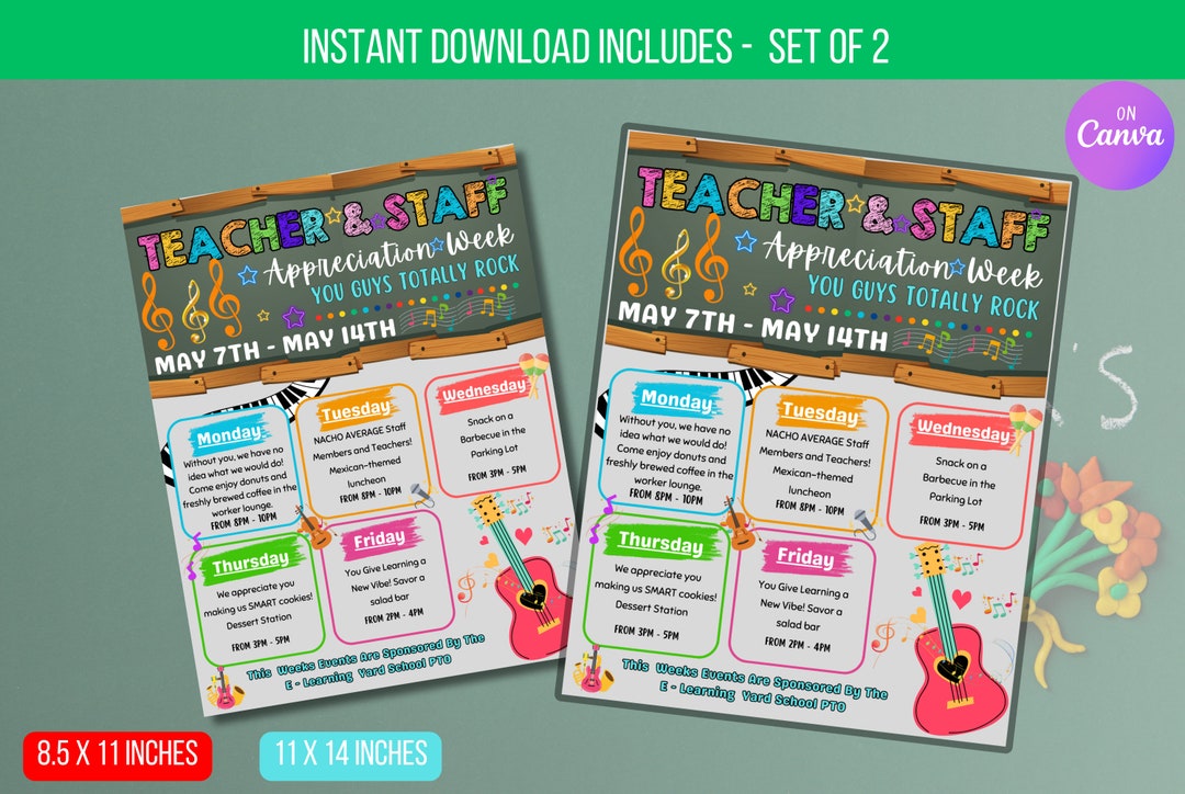 EDITABLE Teacher and Staff Appreciation Invitation, Editable School ...