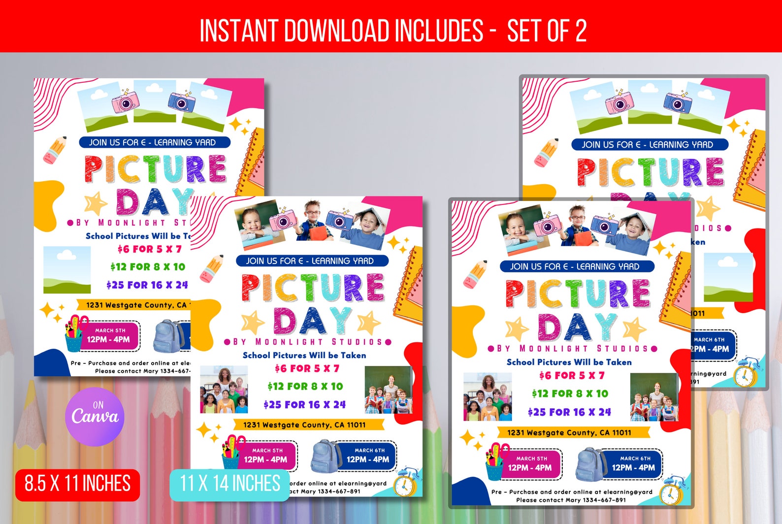 EDITABLE School Photos Flyer, Business Photography Studio, Kids ...