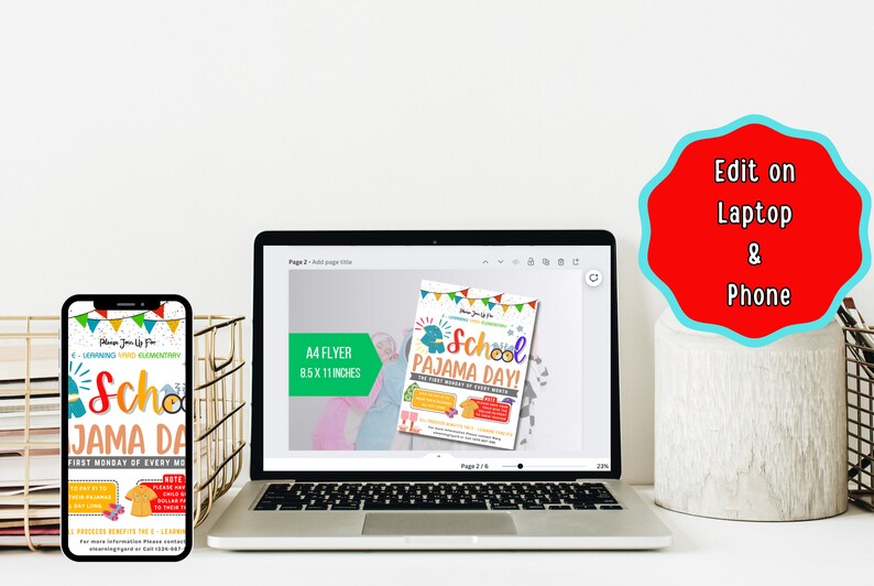 EDITABLE School Pajama Day Flyer, School Spirit Party, School ...