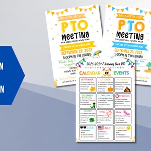 EDITABLE PTA Meeting Season Package Flyer, School Information PTO ...