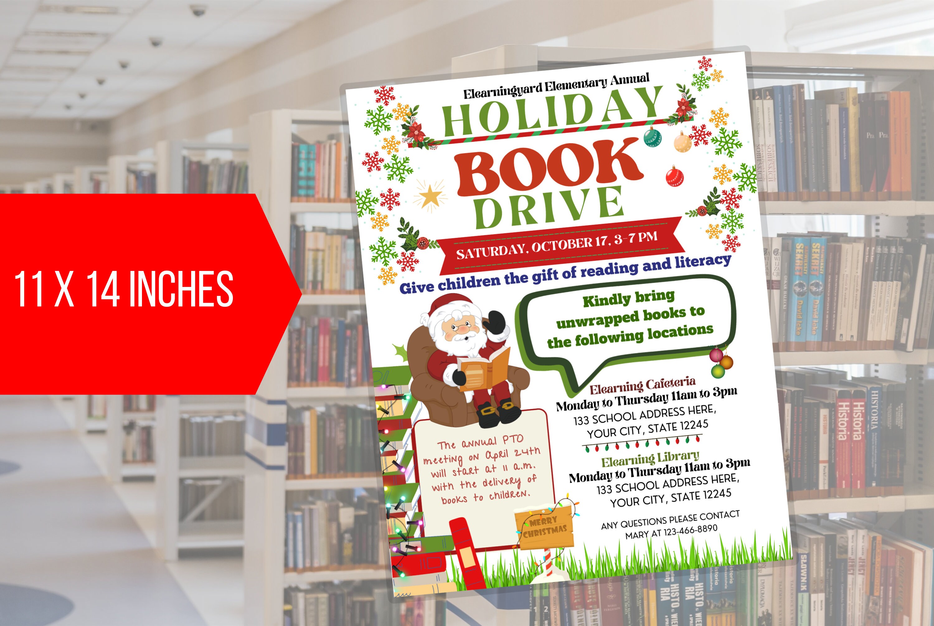 EDITABLE Holiday Book Fair Invitation Flyer School Holiday - Etsy