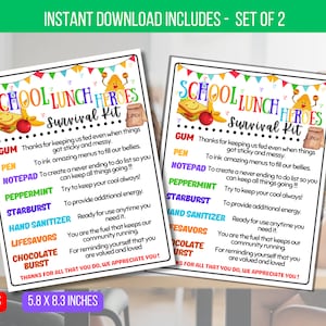 EDITABLE School Lunch Heroes Survival Kit Tags, National School Lunch ...