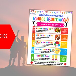 EDITABLE School Spirit Week Flyer, School Spirit Week Poster, Spirit ...