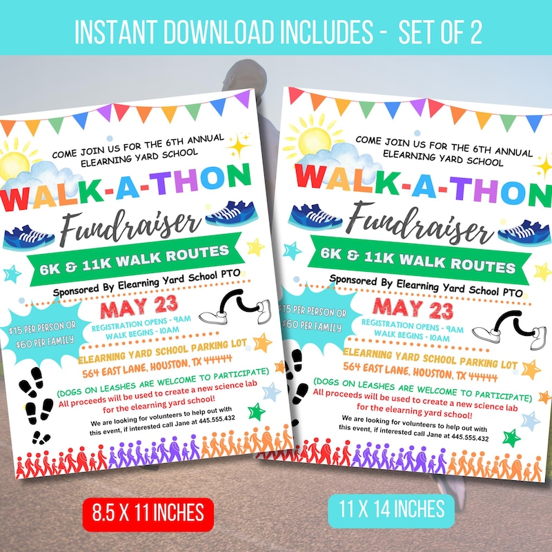 Walkathon Template - Etsy