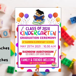 Kindergarten Graduation Invitation, Editable Kindergarten Graduation ...