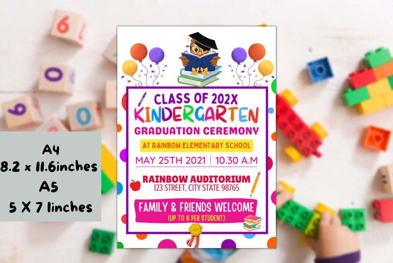 Kindergarten Graduation Invitation, Editable Kindergarten Graduation ...