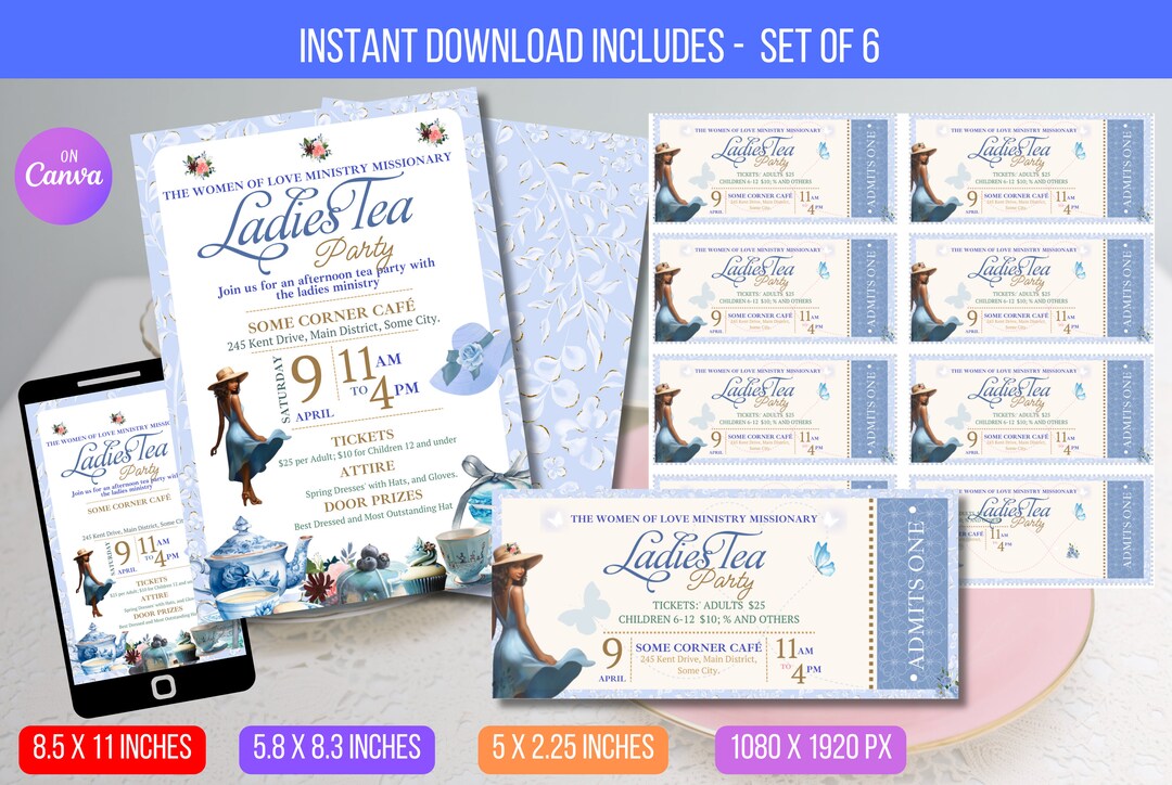 EDITABLE Ladies Tea Event Flyer Printable With Ladies Conference Event ...