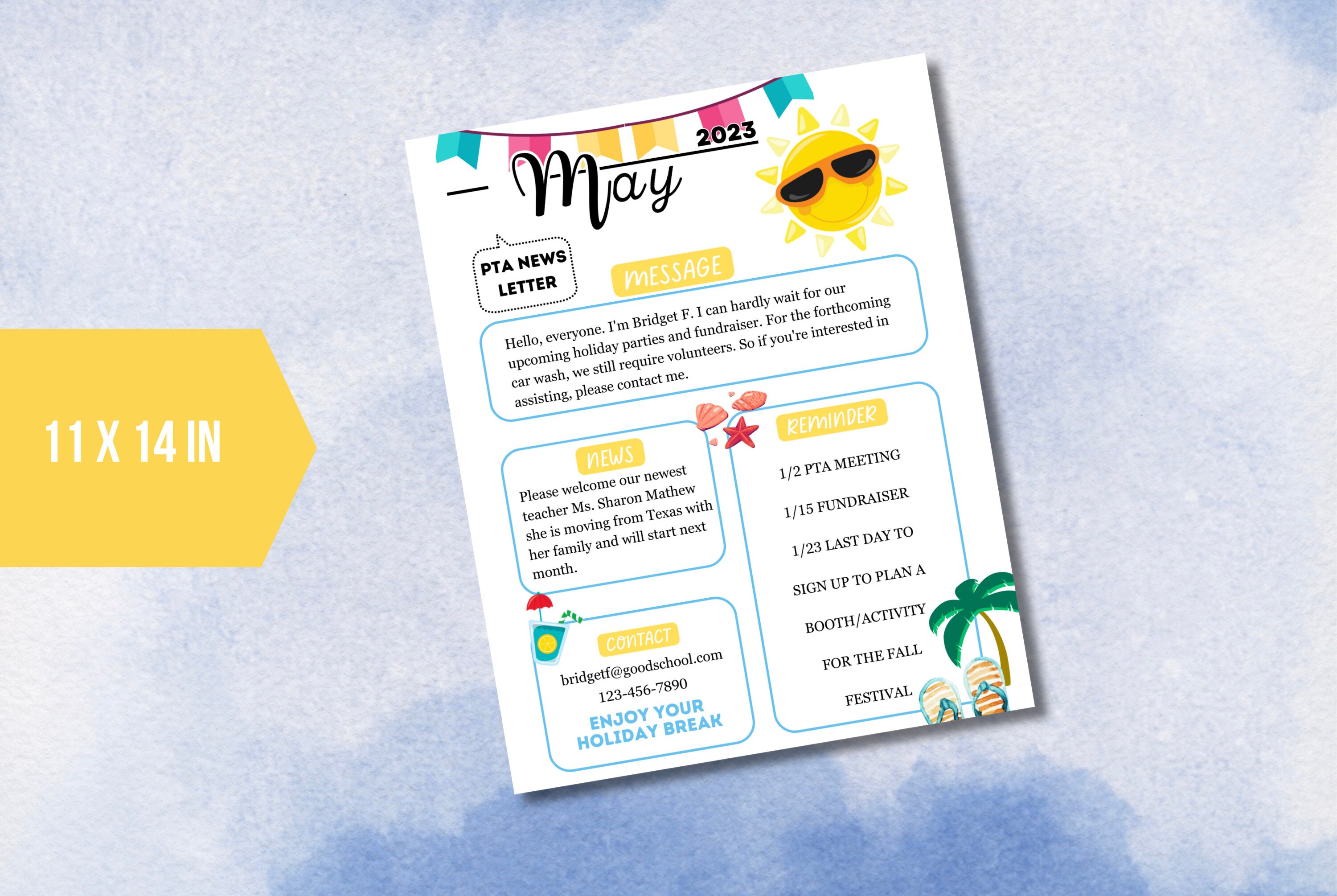 EDITABLE May Newsletter Template Classroom Printable Handout - Etsy