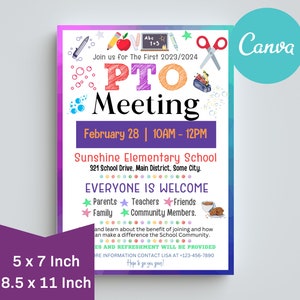 PTO/PTA Information Meeting Flyer, Pto/pta Meeting Handout Flyer ...