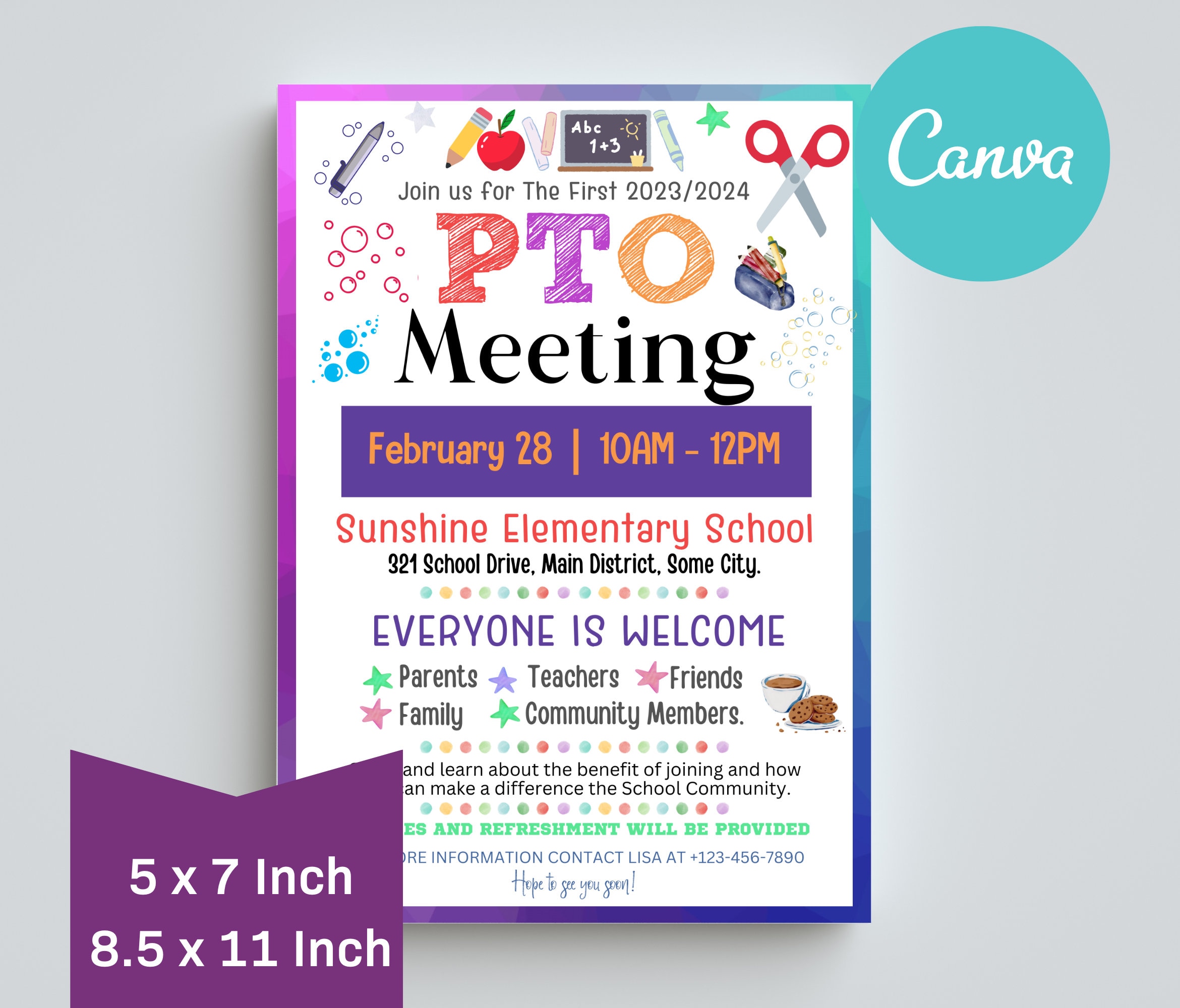 PTO/PTA Information Meeting Flyer, Pto/pta Meeting Handout Flyer ...