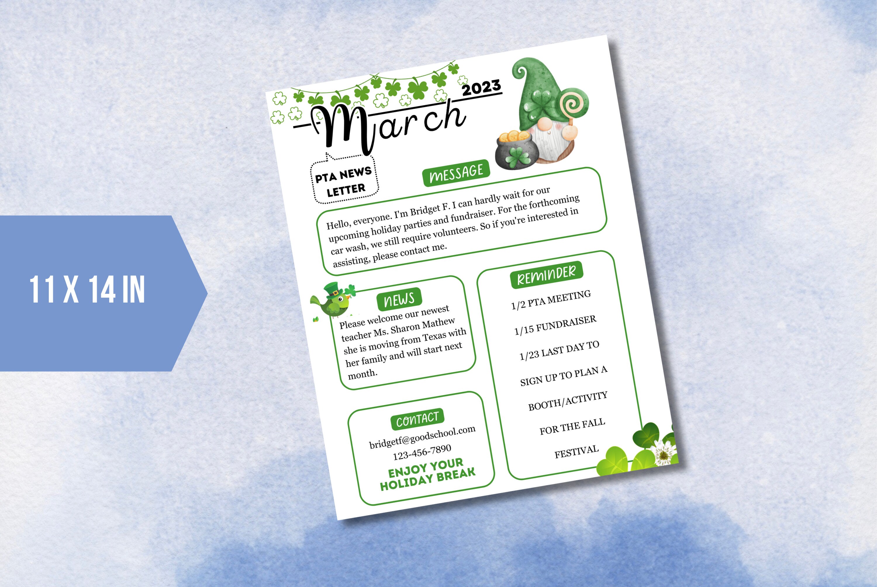 EDITABLE March Newsletter Template Classroom Printable - Etsy