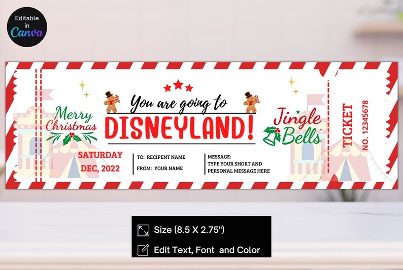 Surprise Christmas Amusement Park Ticket Holiday Surprise - Etsy