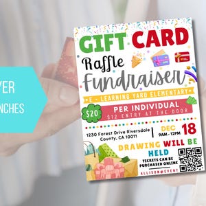 EDITABLE Gift Card Raffle Fundraiser Flyer, Raffle Fundraiser, Cash ...