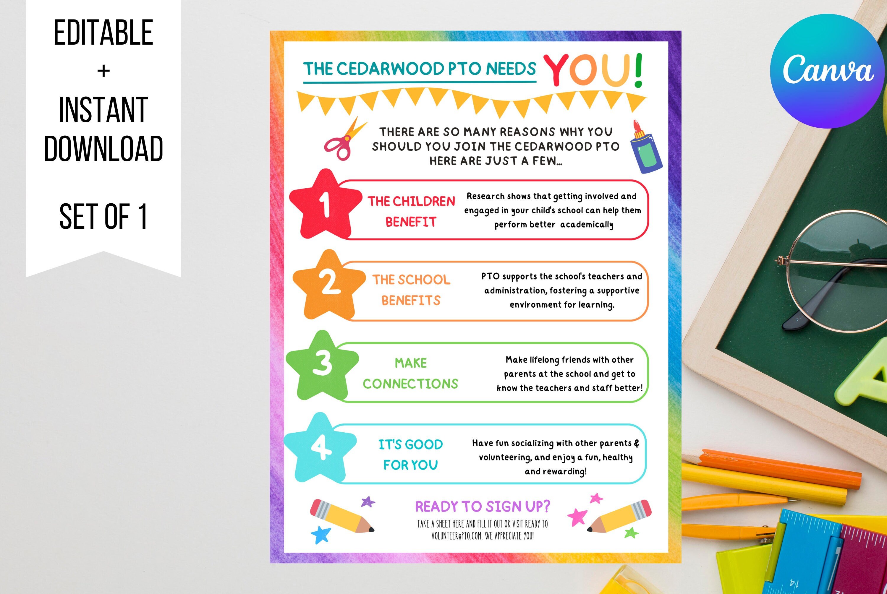 School Pto Pta Recruitment Flyer With QR Code Printable - Etsy