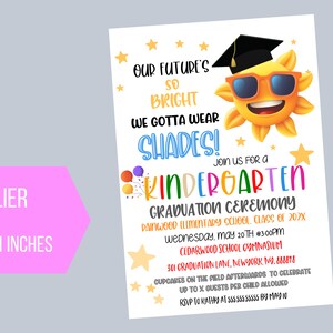 EDITABLE Kindergarten Graduation Invitation, Preschool Pre K Graduation ...