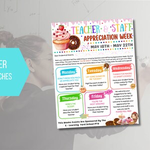 EDITABLE Teacher and Staff Appreciation Invitation, Editable School ...