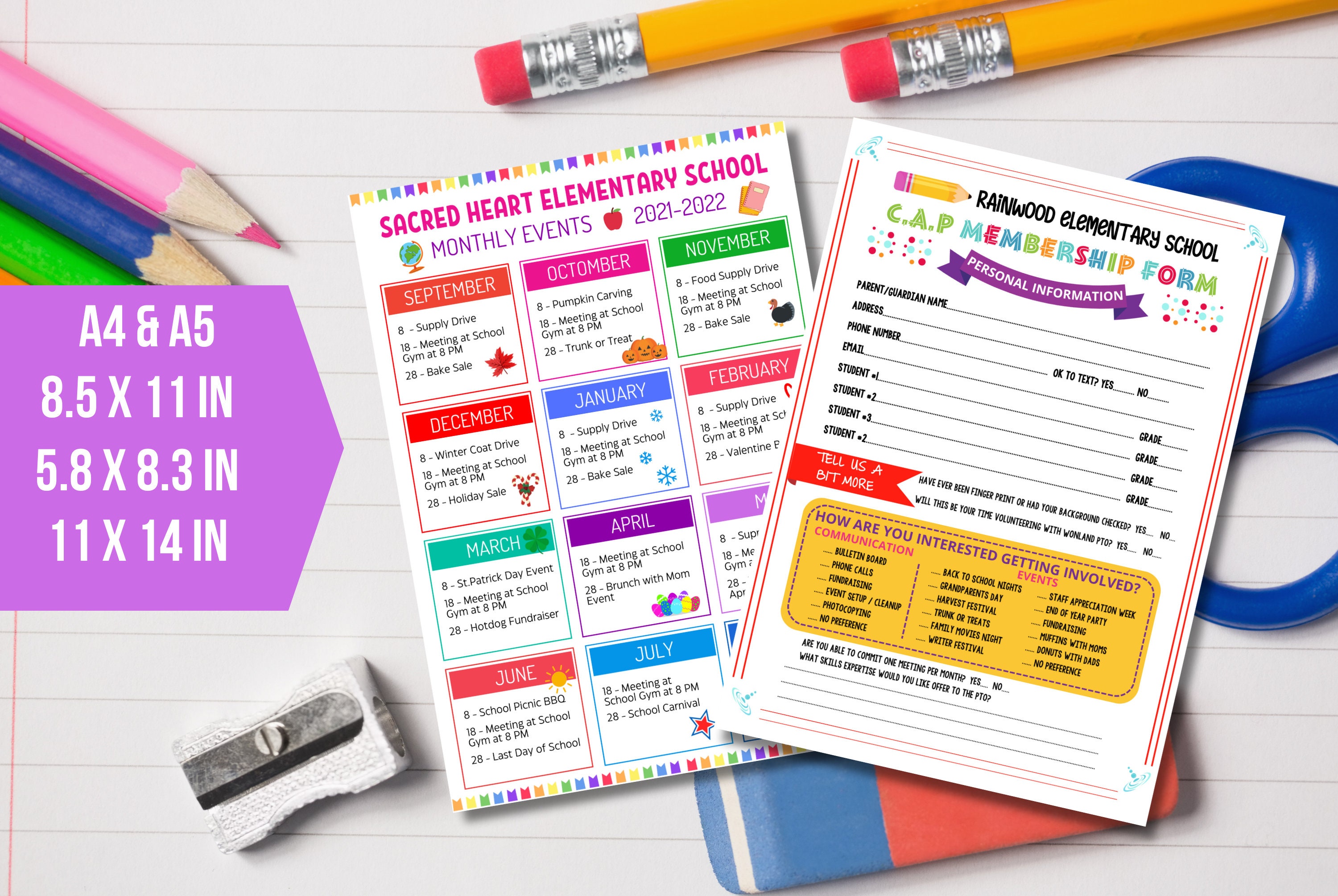 Editable PTO Flyer Bundle Printable School PTO Information - Etsy