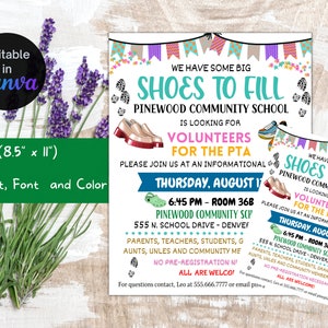 EDITABLE Volunteer Recruitment Flyer, Printable Handout, School ...