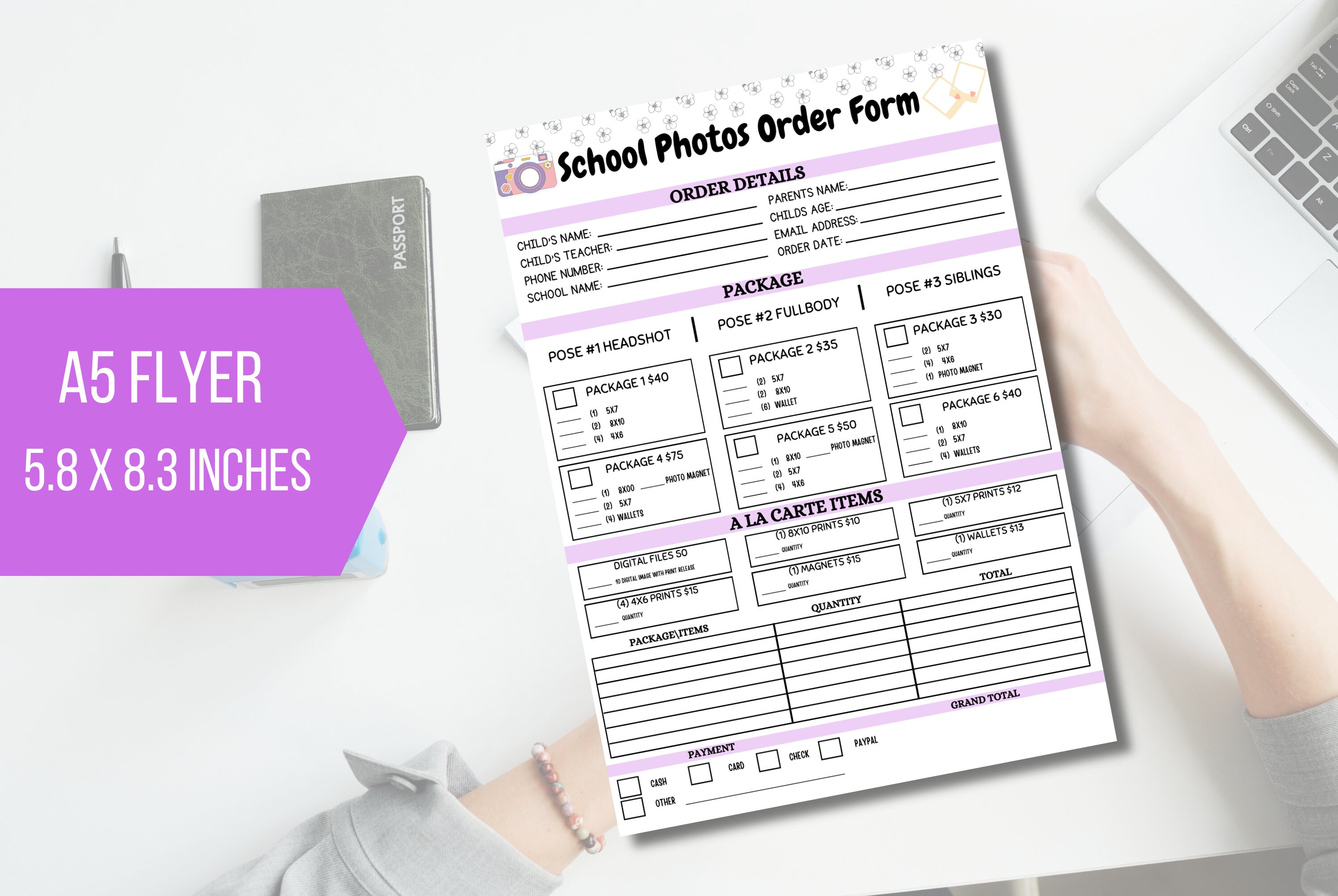 EDITABLE School Photos Form Flyer School Photography Studio - Etsy
