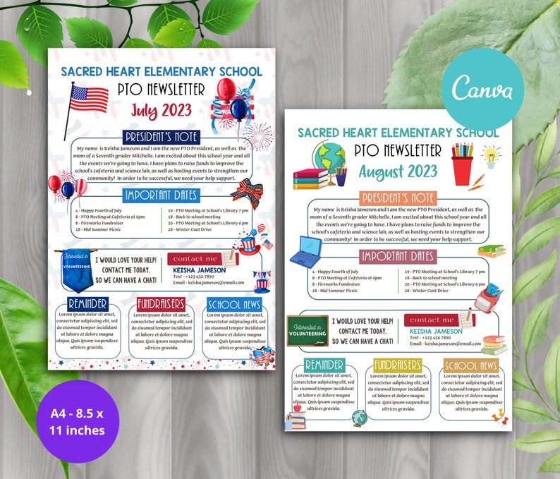 Editable Yearly Newsletter Template Set Classroom Printable - Etsy