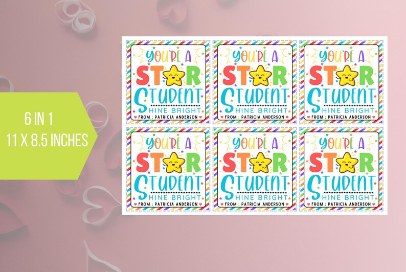 EDITABLE You're A Star Student Gift Tag, Star Student Tag, Shine Bright ...