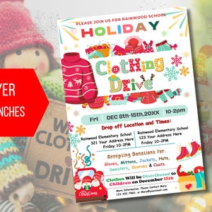 EDITABLE Clothing Drive Flyer, Printable PTA PTO Flyer, School Church ...