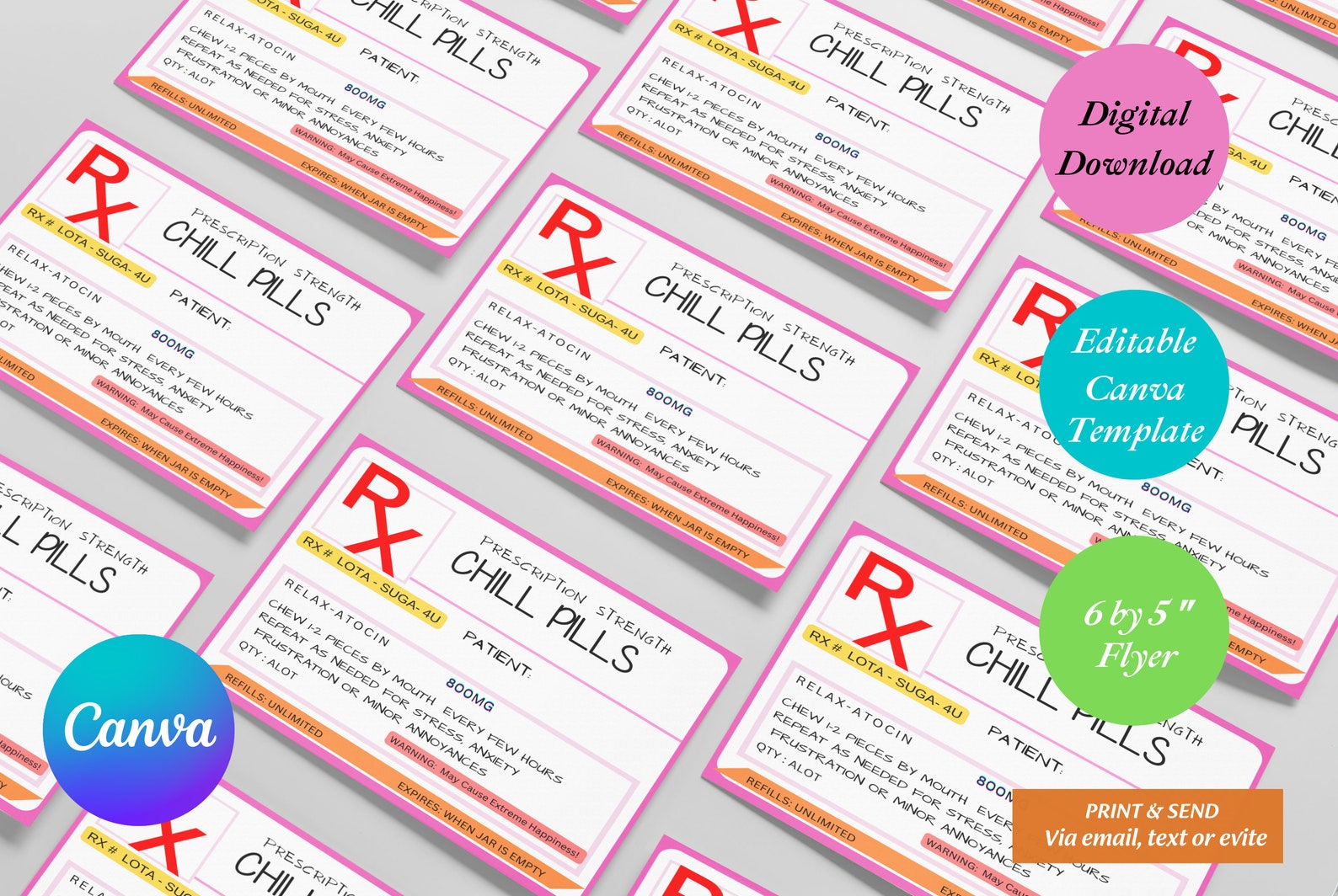 PRINTABLE Prescription Chill Pill Candy Jar Label Nursing - Etsy