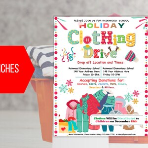 EDITABLE Clothing Drive Flyer, Printable PTA PTO Flyer, School Church ...