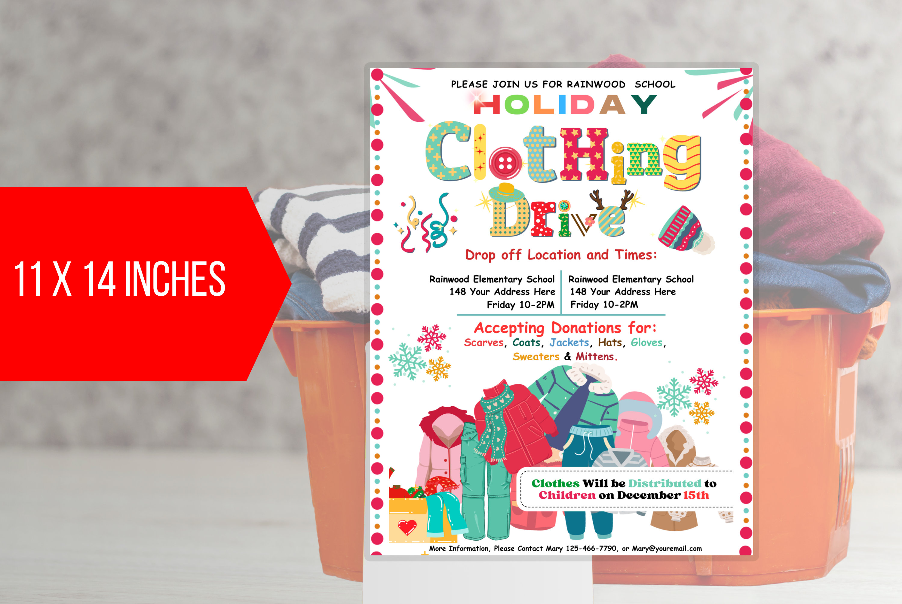 EDITABLE Clothing Drive Flyer Printable PTA PTO Flyer School - Etsy