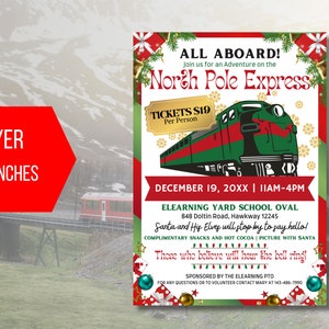 EDITABLE Northpole Express Train Flyer With Ticket, Santa Flyer and ...