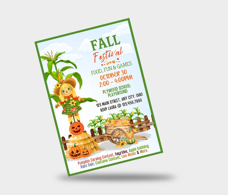 EDITABLE Fall Harvest Flyer Digital Flyer for Pumpkin Patch - Etsy