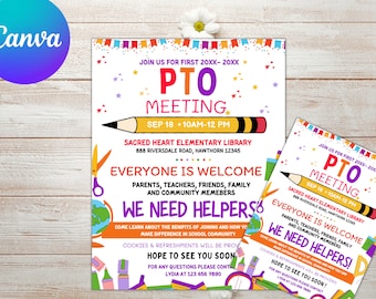 PTA Meeting Flyer Template Join the PTA PTO Editable - Etsy
