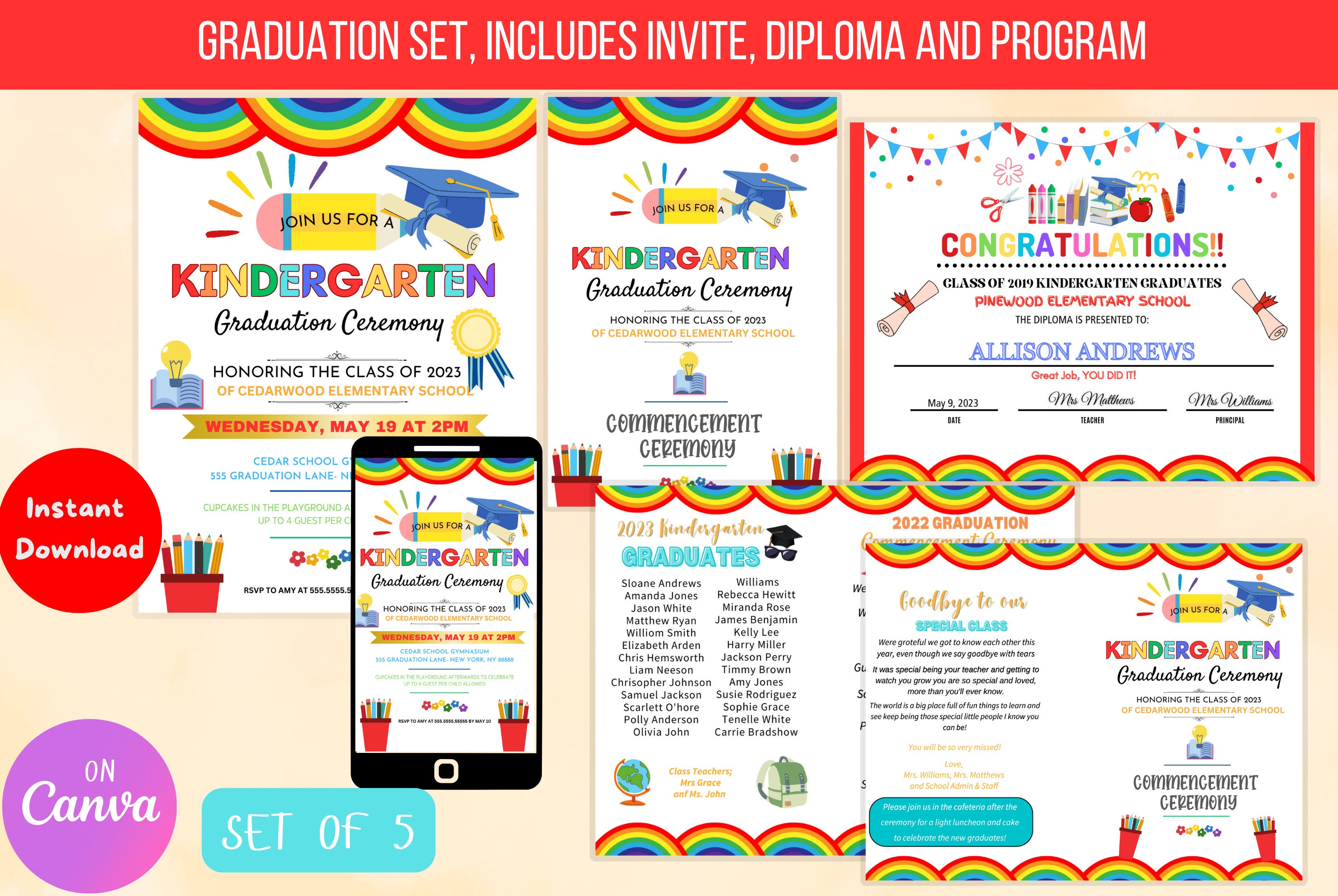 Graduation Set Future is so Bright, Evite, Invite Printable ...