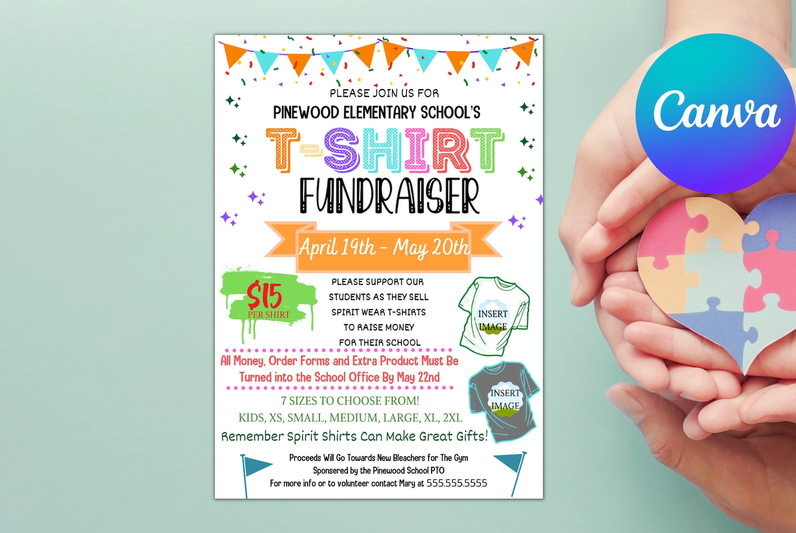 T-shirt Fundraiser Flyer Printable PTO PTA Sale Clothing - Etsy