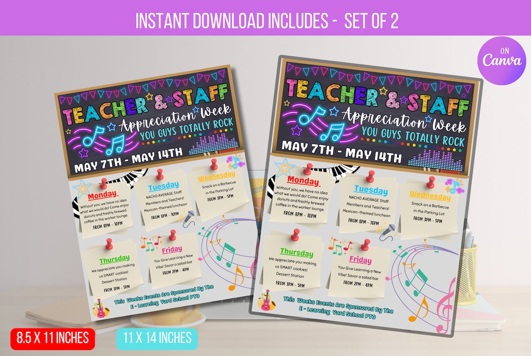 EDITABLE Teacher and Staff Appreciation Invitation, Editable School ...