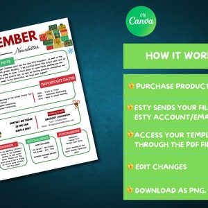 EDITABLE December Newsletter Template, Classroom Printable Handout ...