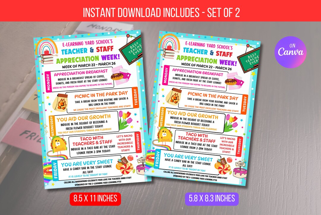 EDITABLE Teacher and Staff Appreciation Invitation, Editable School ...