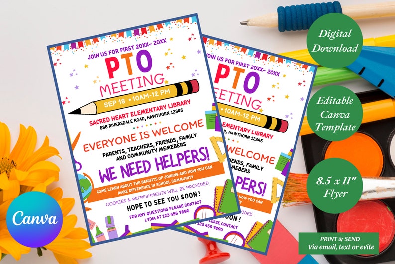 PTO/PTA Information Meeting Flyer Pto/pta Meeting Handout - Etsy