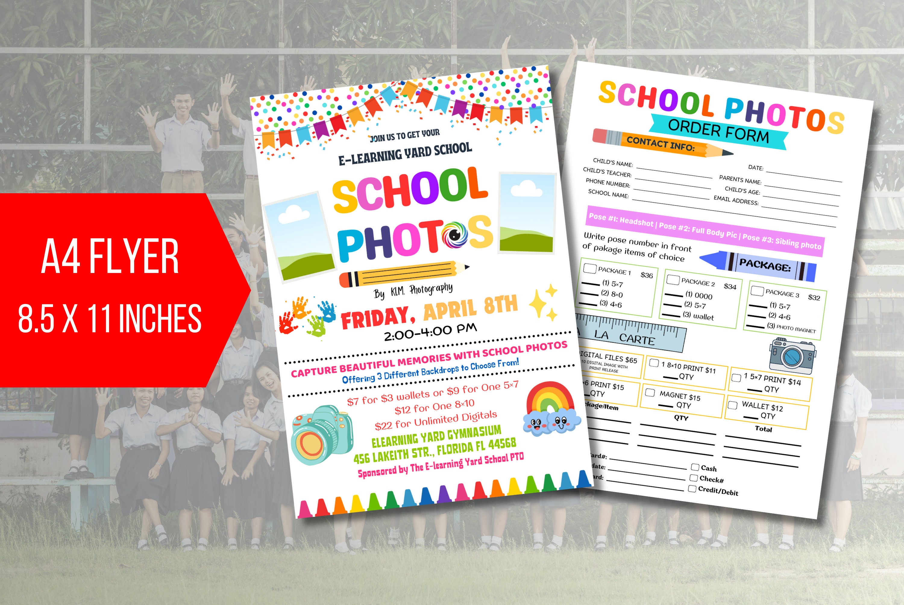EDITABLE School Photos Flyer, Business Photography Studio, Kids ...