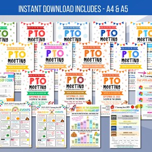 EDITABLE PTA Meeting Season Package Flyer, School Information PTO ...