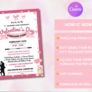 EDITABLE Valentines Day School Fundraiser Flyer, Fundraiser PTO Flyer ...