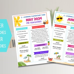 EDITABLE PTO Monthly Newsletter Template Bundle, Classroom Printable ...