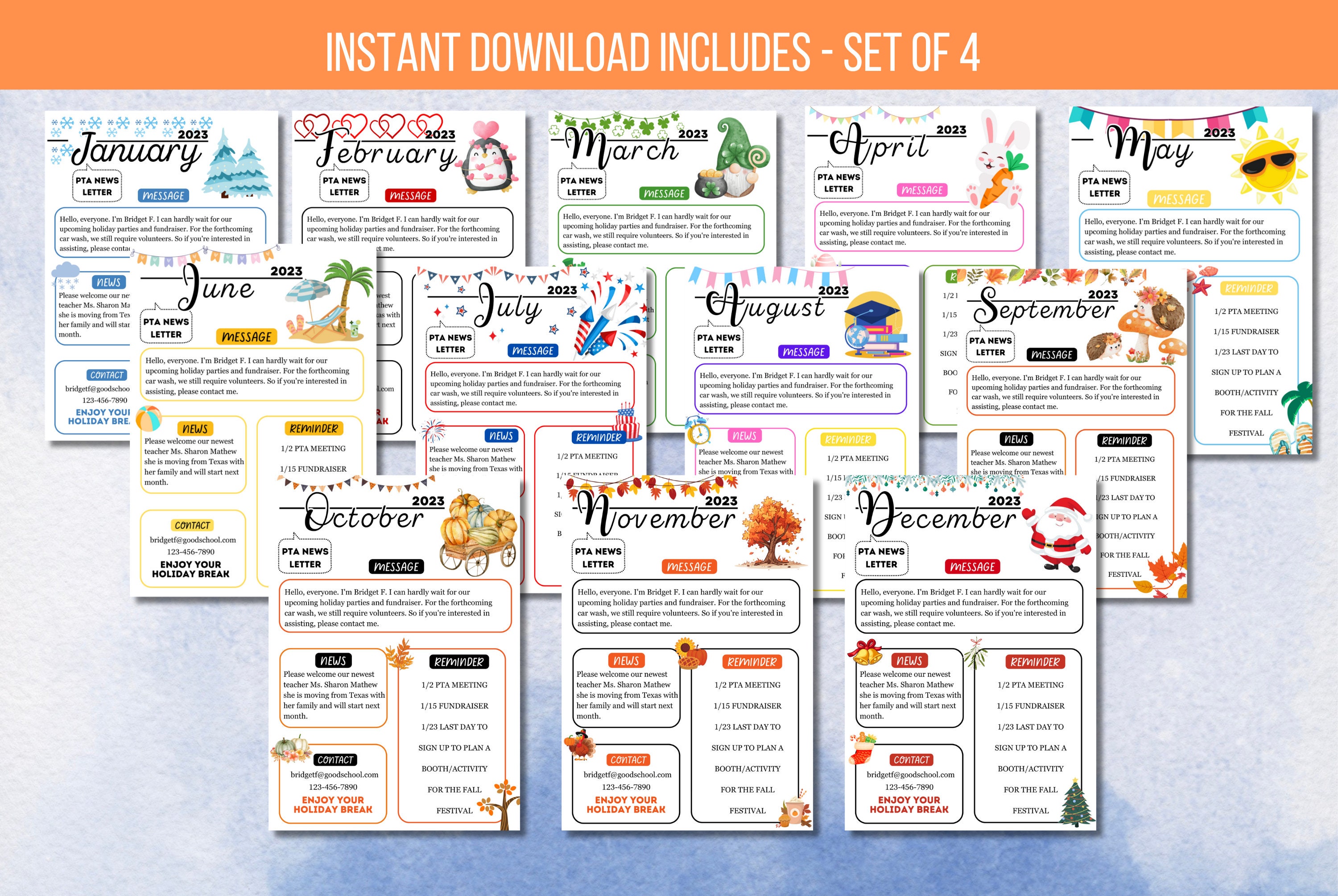 EDITABLE Monthly Newsletter Flyer Template Classroom - Etsy